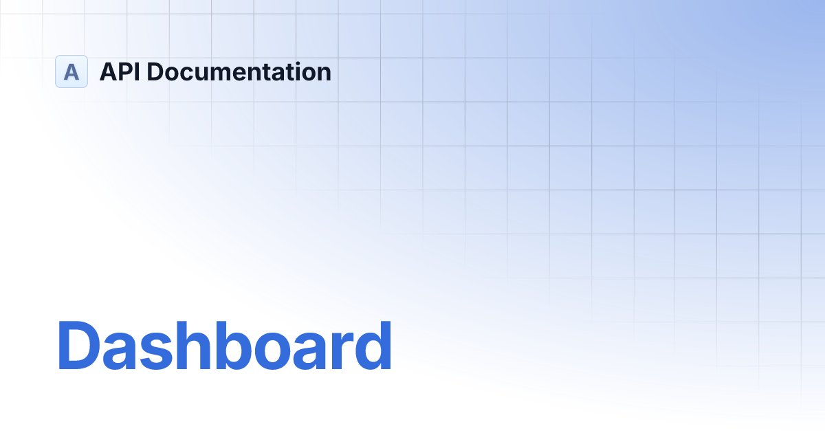 Dashboard | API Documentation