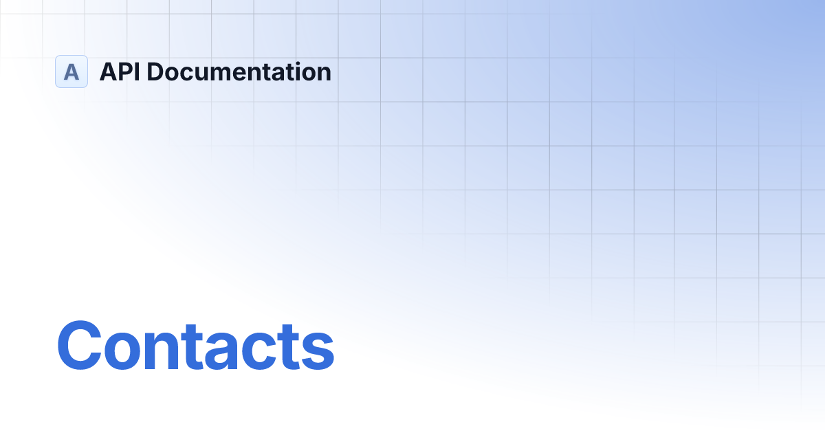 Contacts | API Documentation