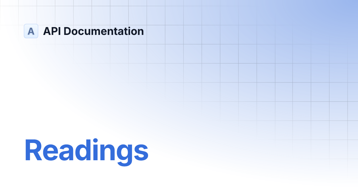 Readings | API Documentation